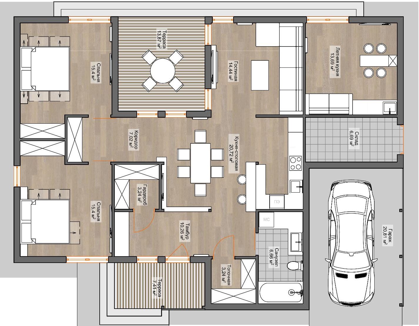 Модификация дома под ключ МК-1 / Дом под ключ Минск - Multihouse